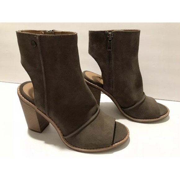 UGG | Shoes | Ugg Valencia Peep Toe Bootie Sandals Suede | Poshmark